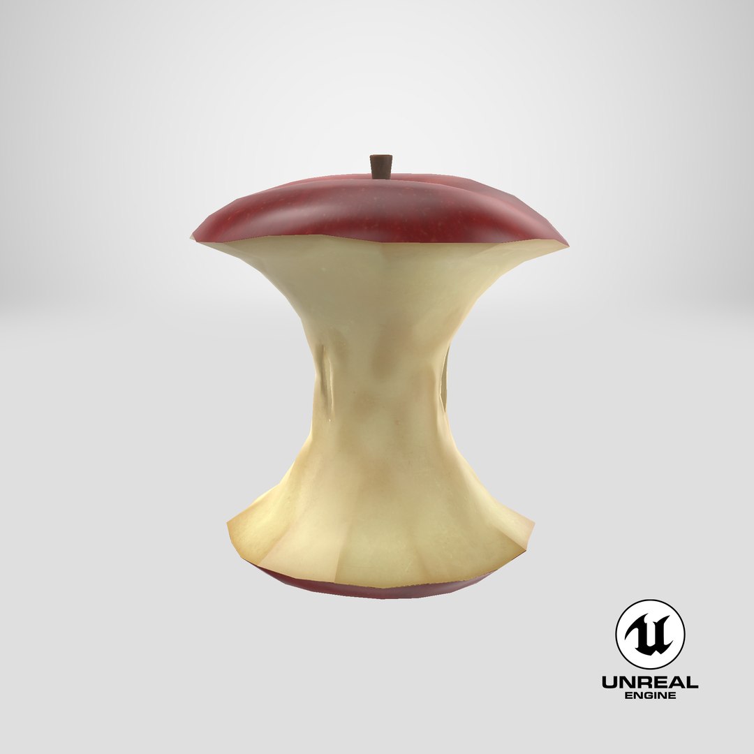 Cartoon Red Apple Core 3D Model - TurboSquid 2086526
