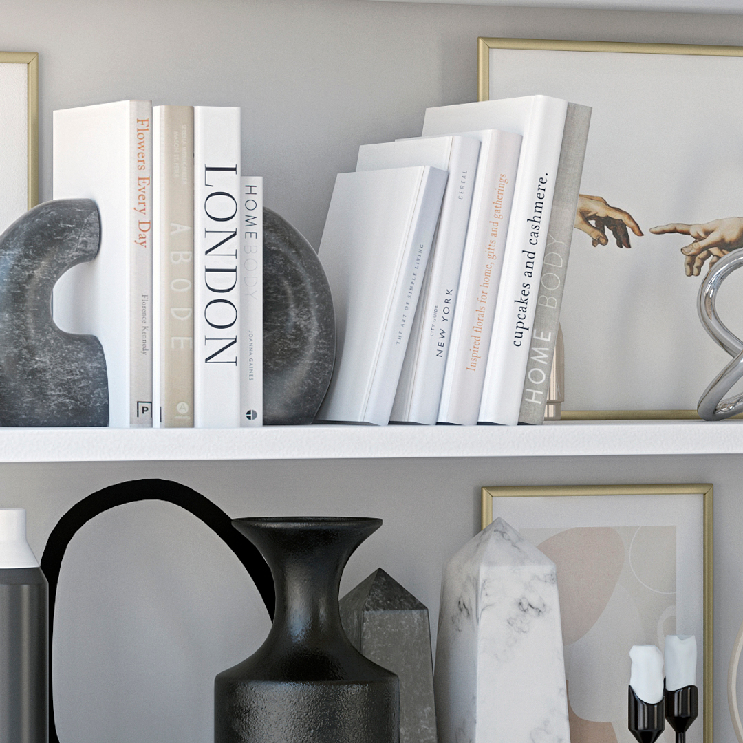 3D Shelves with decor - TurboSquid 1714424