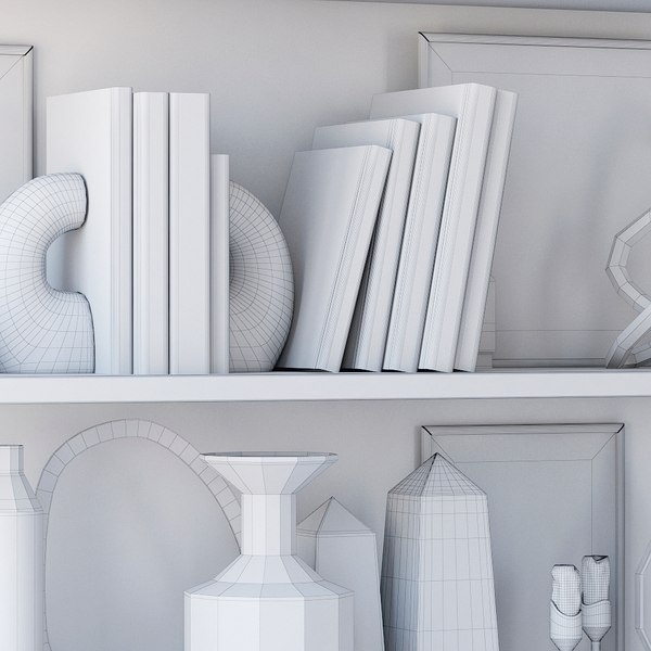 3D Shelves with decor - TurboSquid 1714424