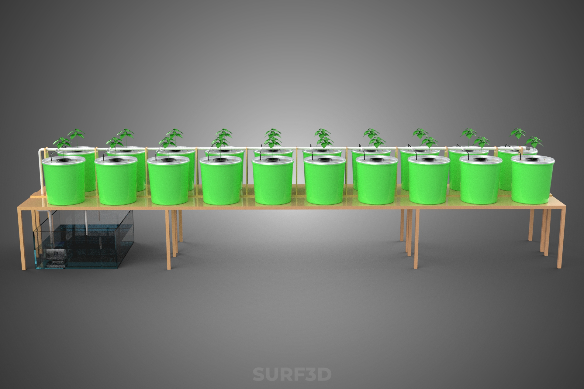 3D модель Система почвопокровных растений ARRAY BATO DUTCH BUCKET ...