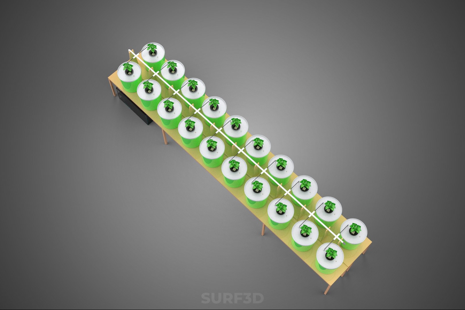 ARRAY BATO DUTCH BUCKET SYSTEM PLANT AEROPONICS HYDROPONICS POTS 3D ...