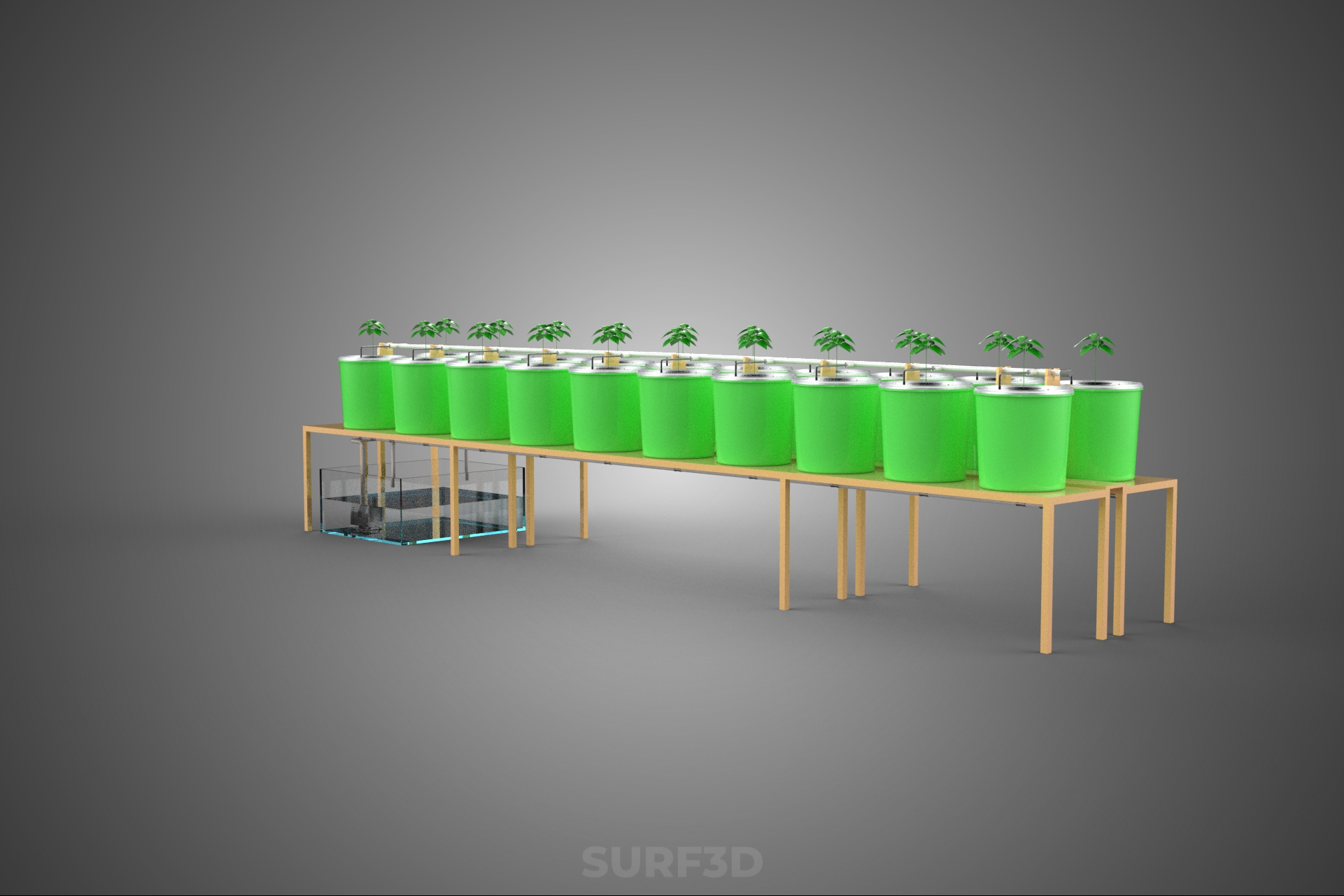 3D модель Система почвопокровных растений ARRAY BATO DUTCH BUCKET ...