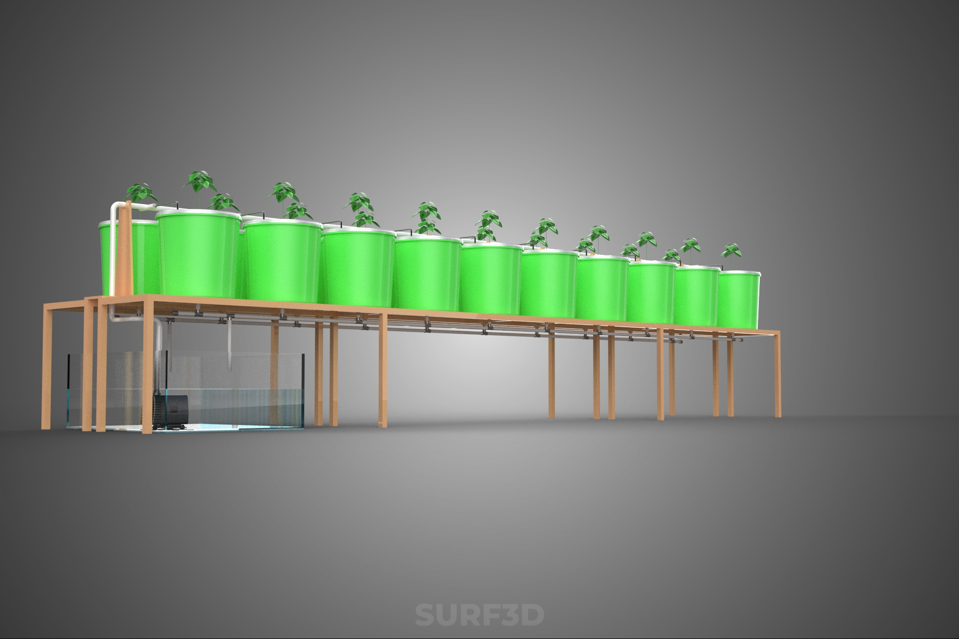 3D модель Система почвопокровных растений ARRAY BATO DUTCH BUCKET ...