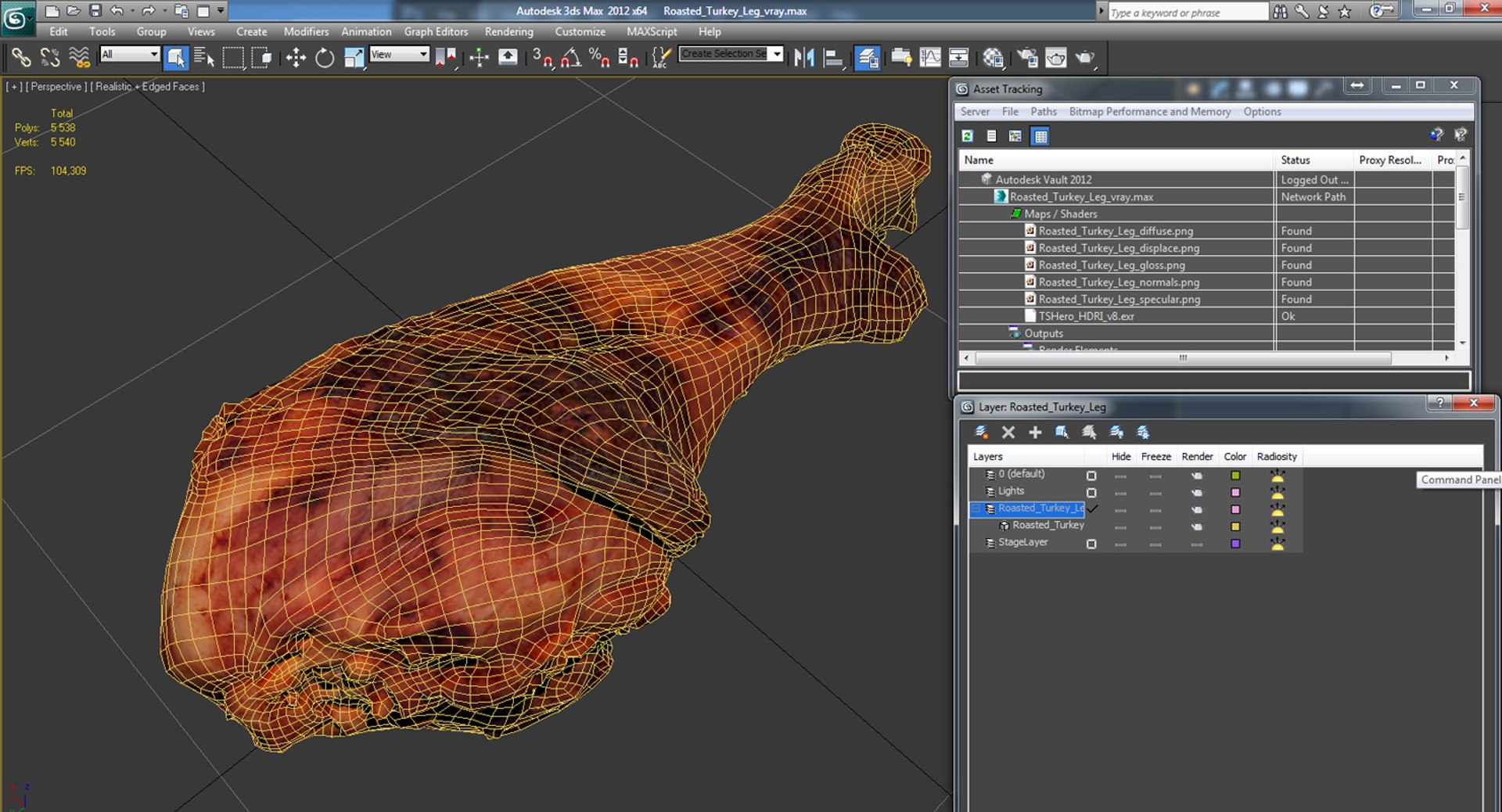 Roasted Turkey Leg 3D Model - TurboSquid 1214078