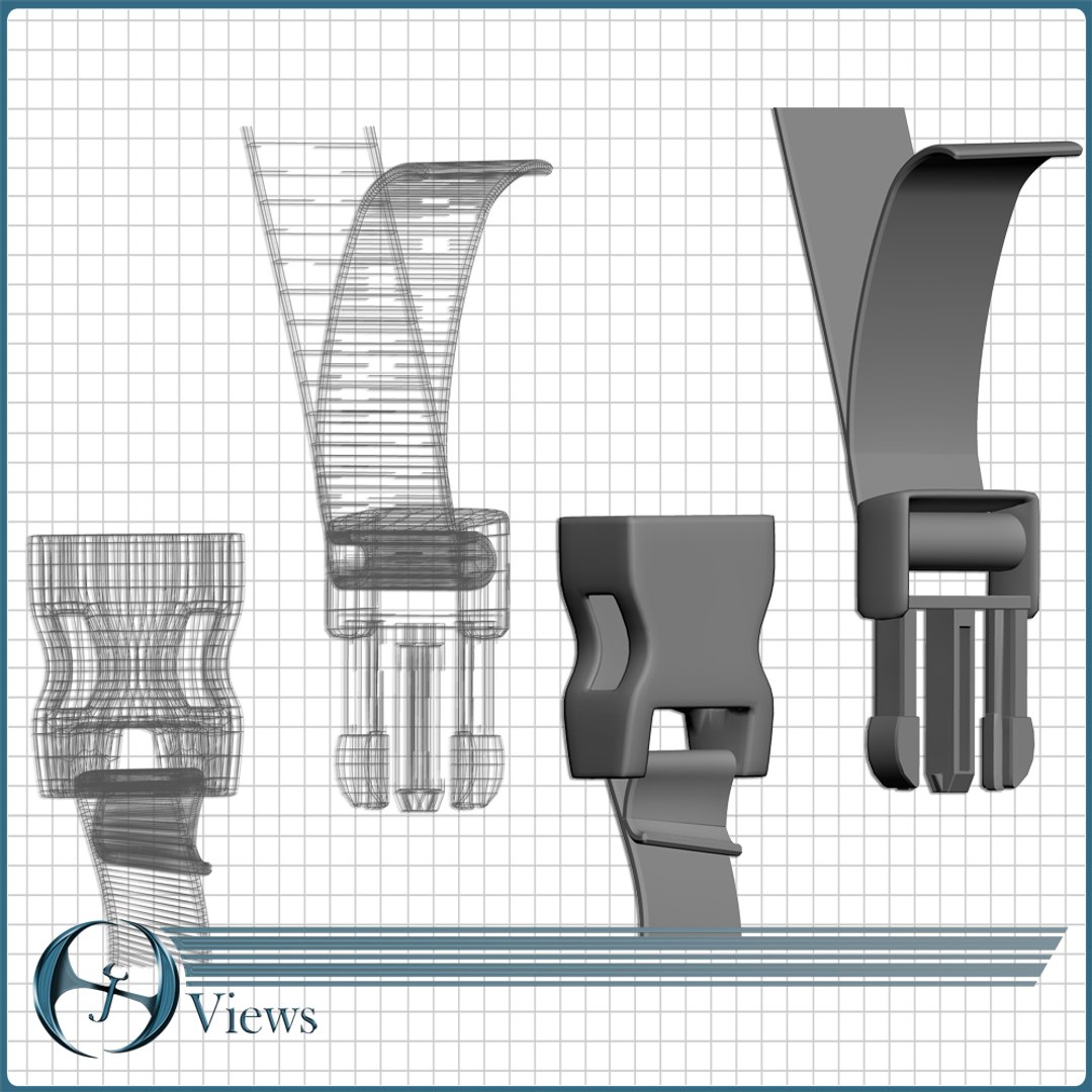 3d Model Plastic Buckle