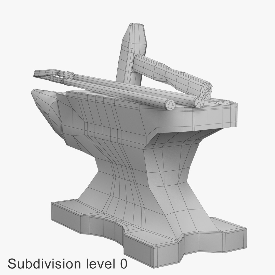 Anvil Hammer Blacksmith C4d