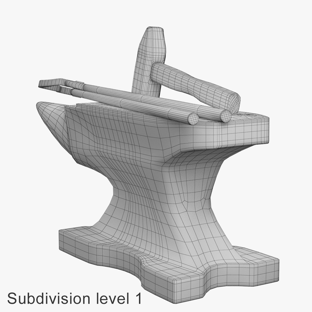 Anvil Hammer Blacksmith C4d