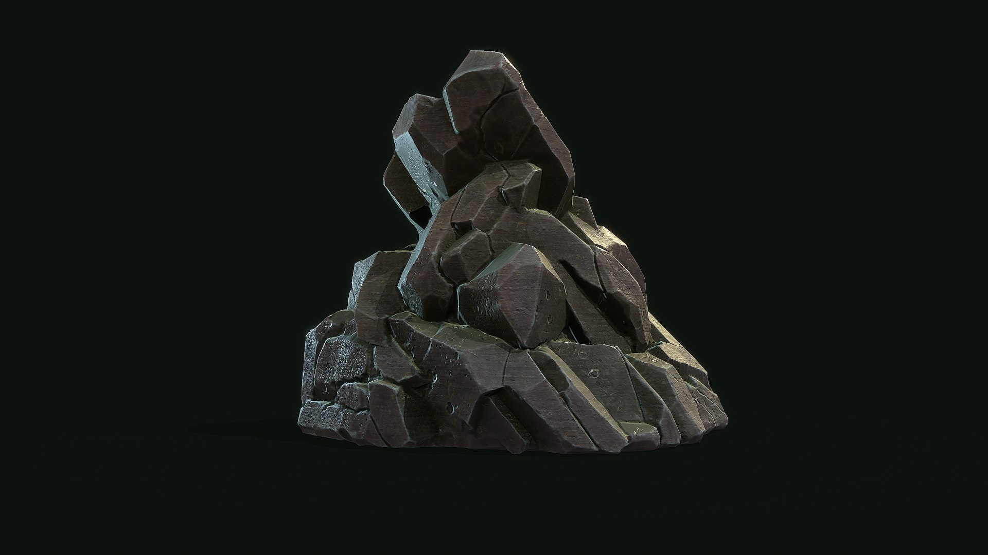 3D Model Stylized Gray Stone Moss 1 - TurboSquid 2135100