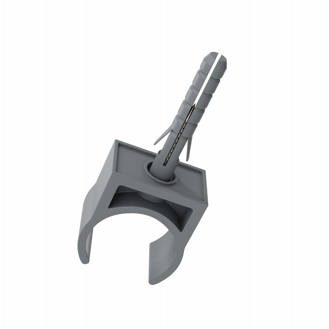 3D Plastic Wall Clamp With Drywall Screw Model - TurboSquid 1951194