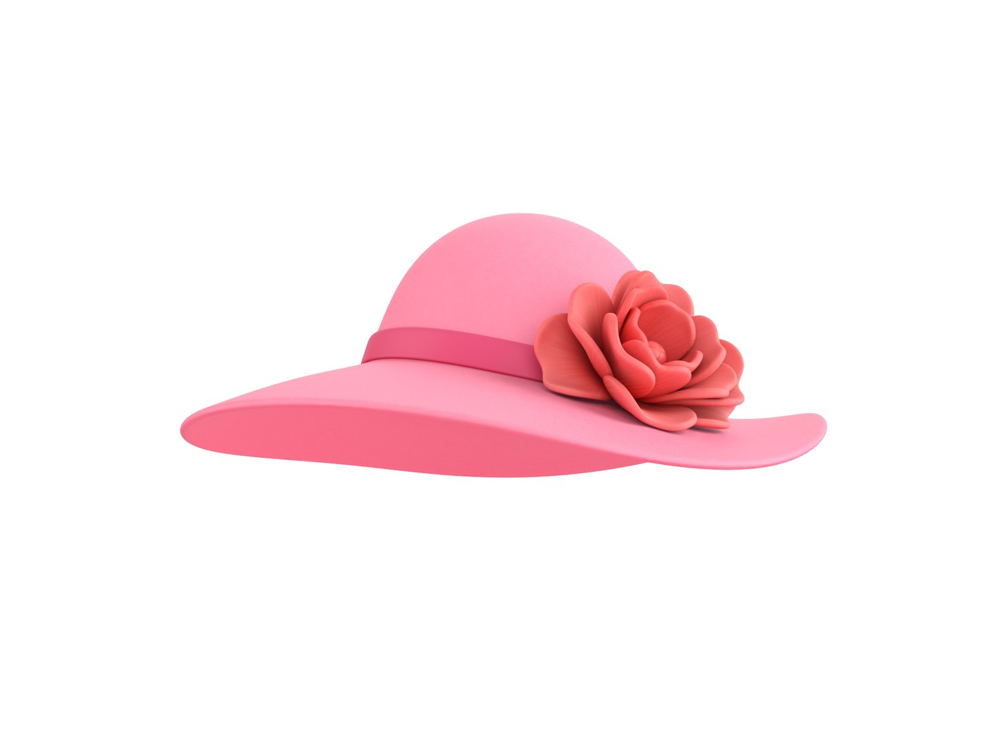 3D Pink Flower Hat Model - TurboSquid 1773501
