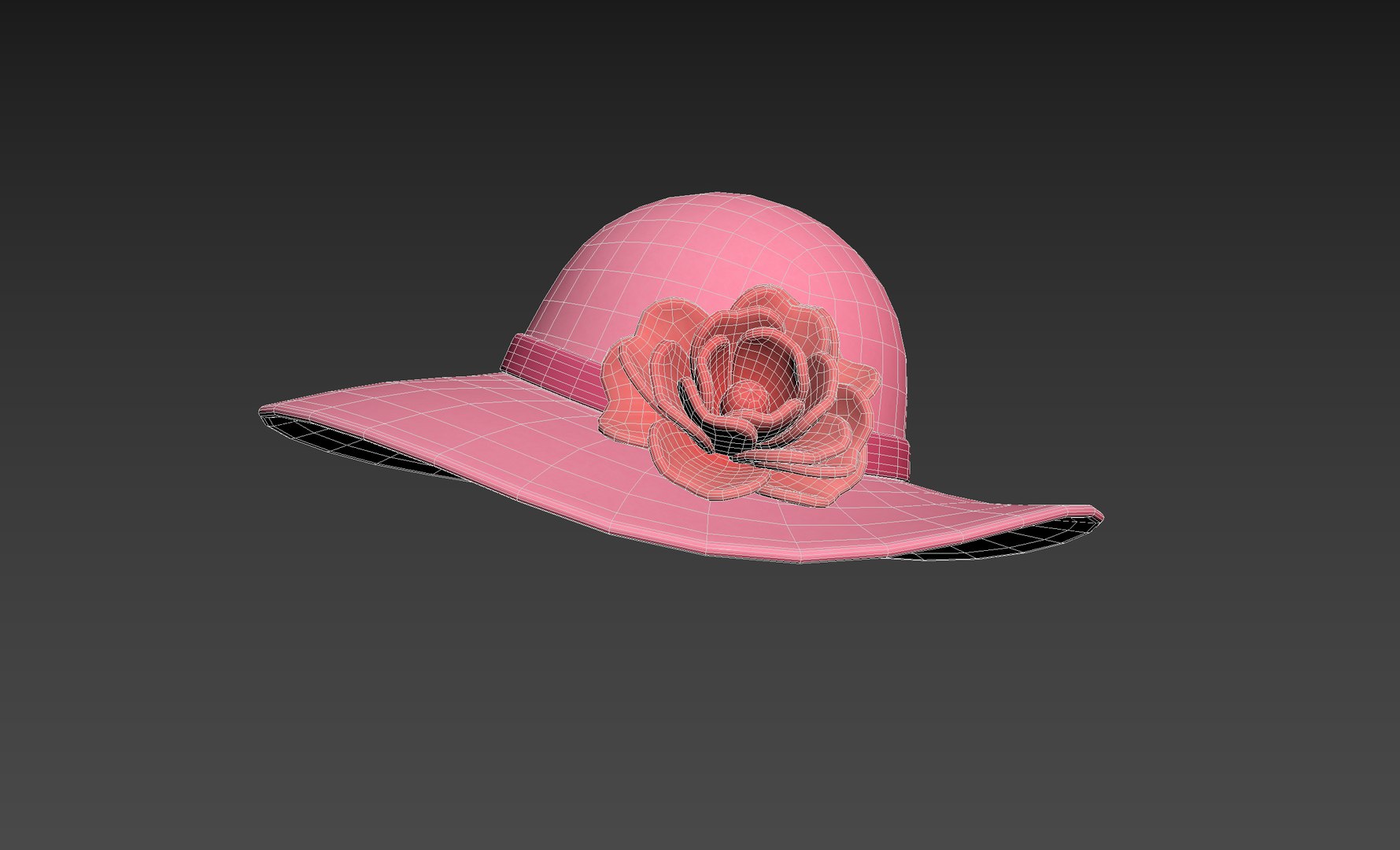3D Pink Flower Hat Model - TurboSquid 1773501