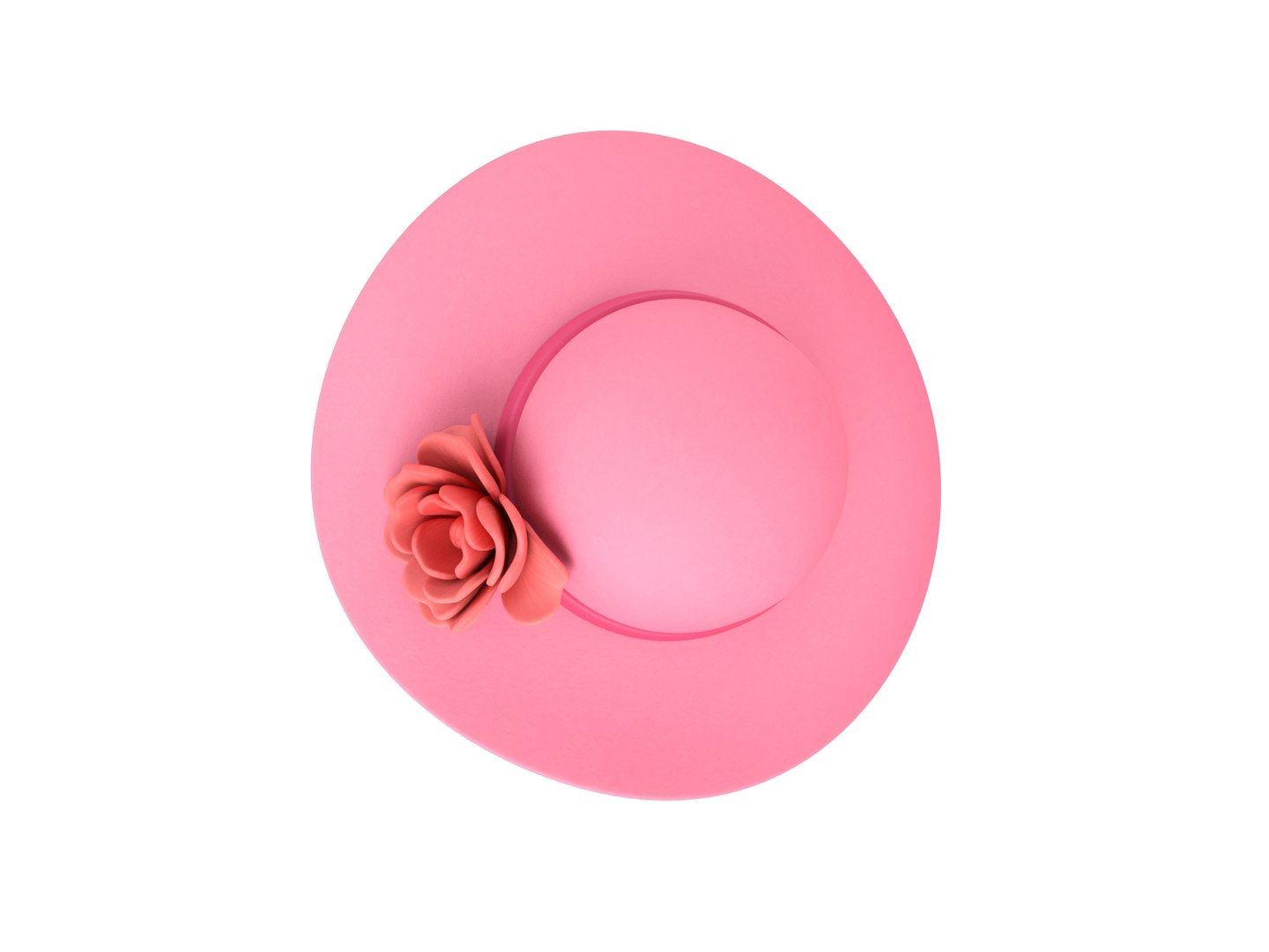 3D Pink Flower Hat Model - TurboSquid 1773501