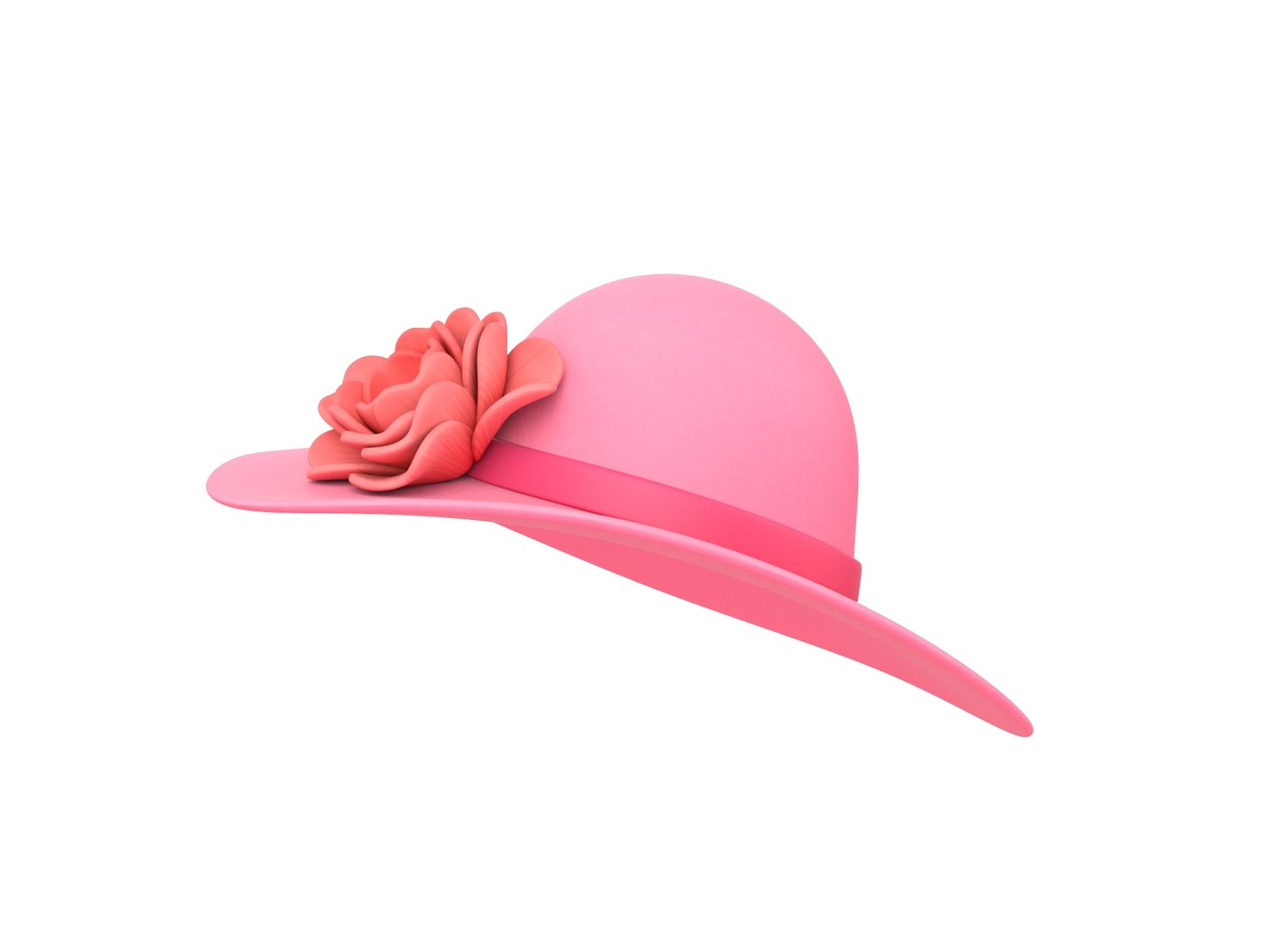 3D Pink Flower Hat Model - TurboSquid 1773501