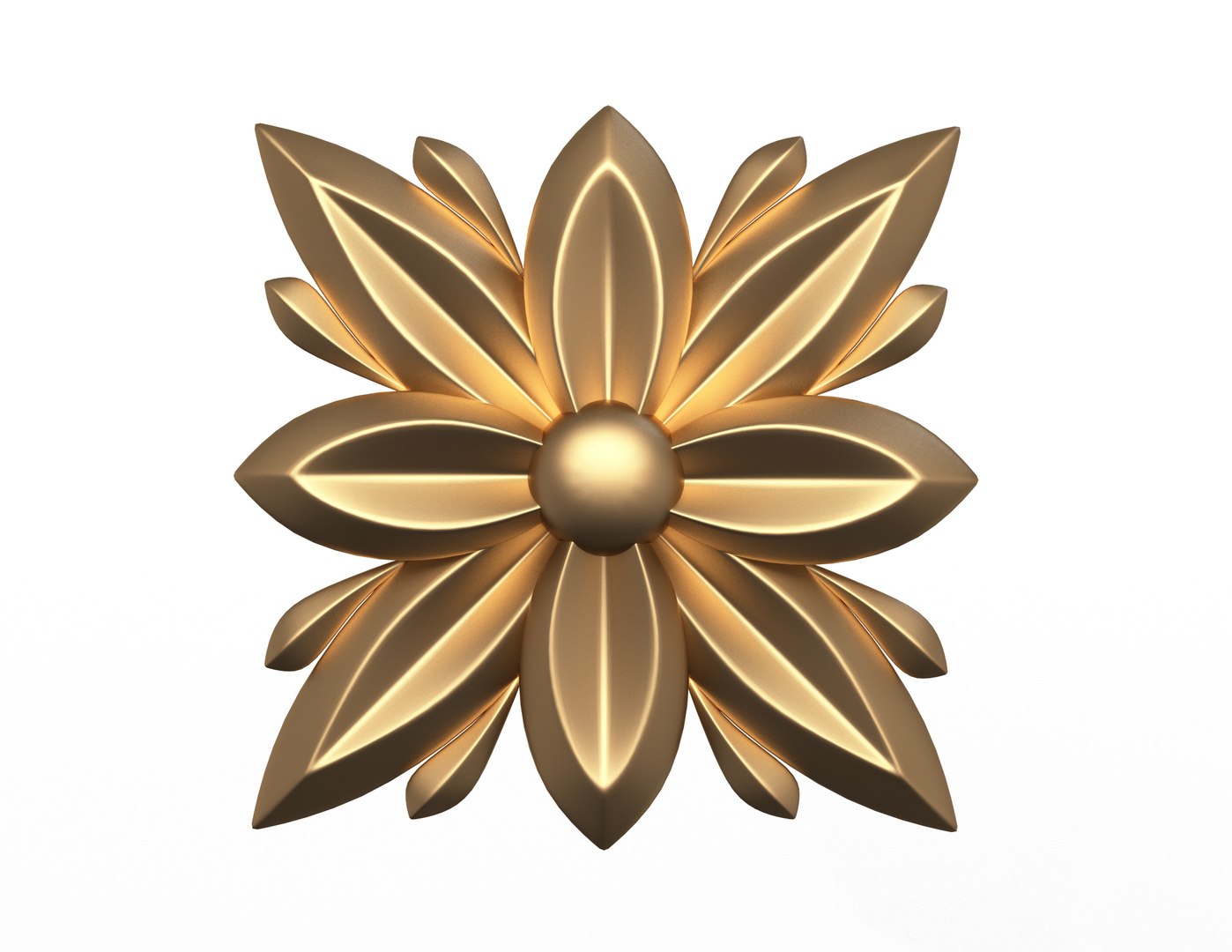 3D Model Rosette Carved Decoration CNC 04 - TurboSquid 1731423
