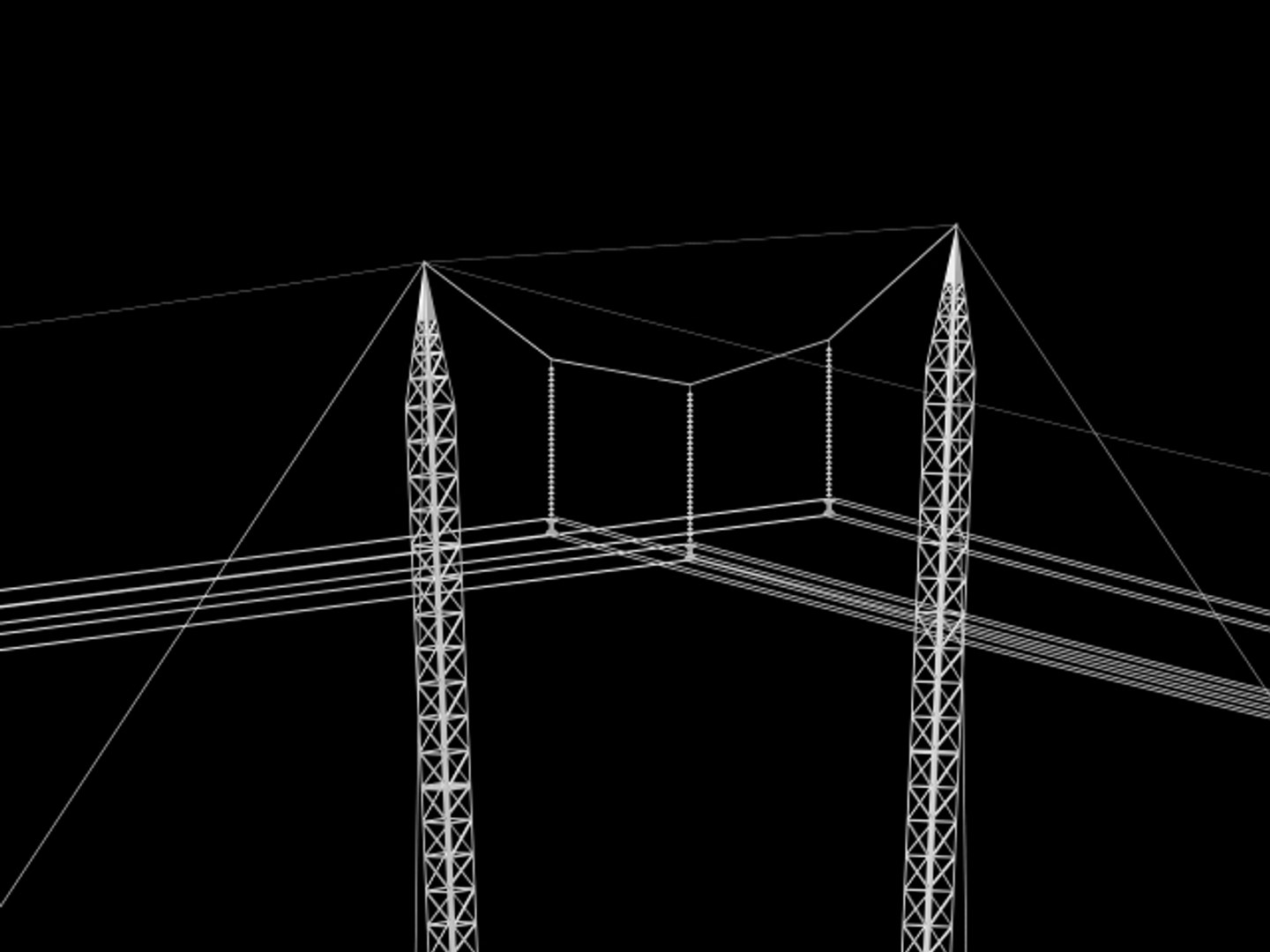 3d Model Cross Rope Suspension