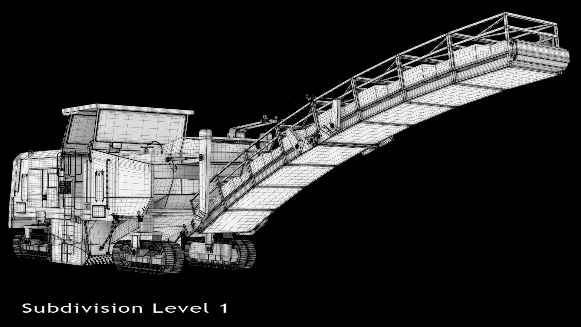 Cold Planer Asphalt Milling Machine PBR 3D Model - TurboSquid 2195536
