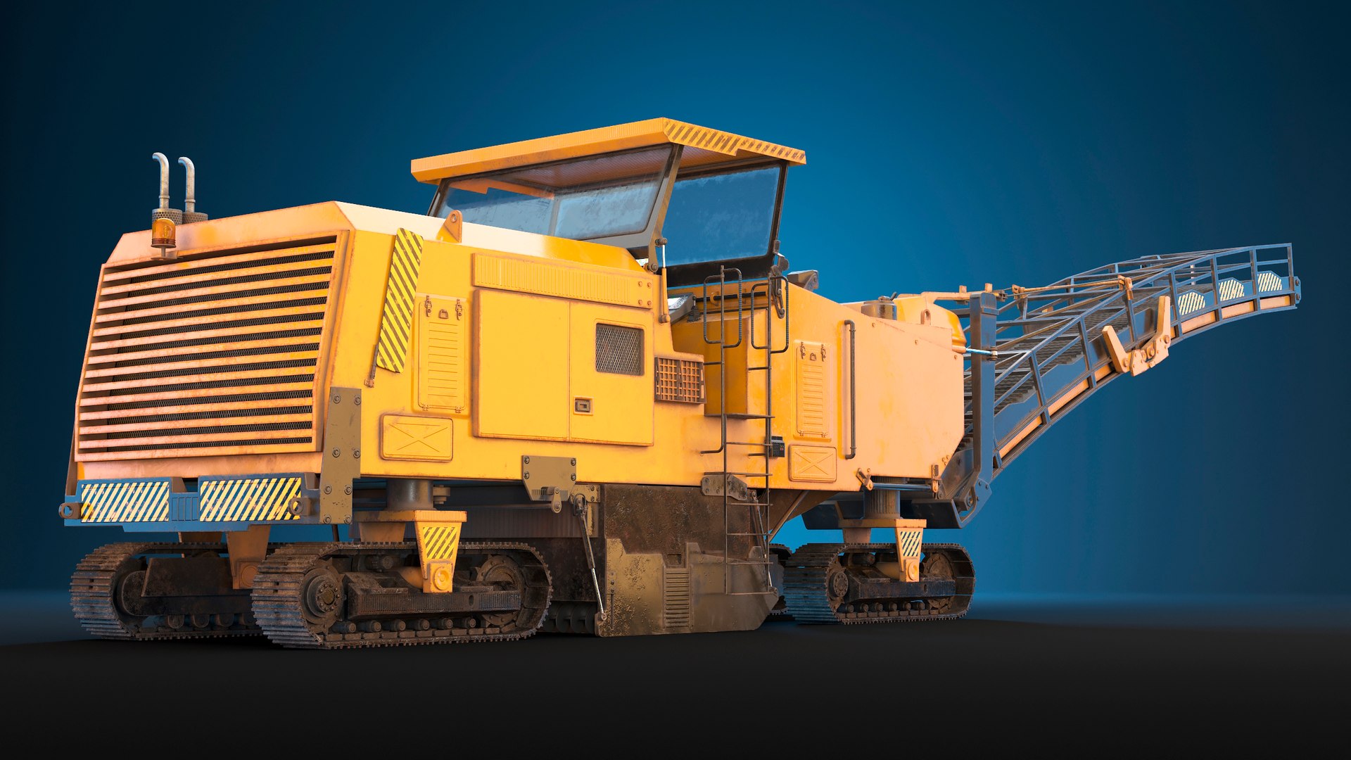 Cold Planer Asphalt Milling Machine PBR 3D Model - TurboSquid 2195536