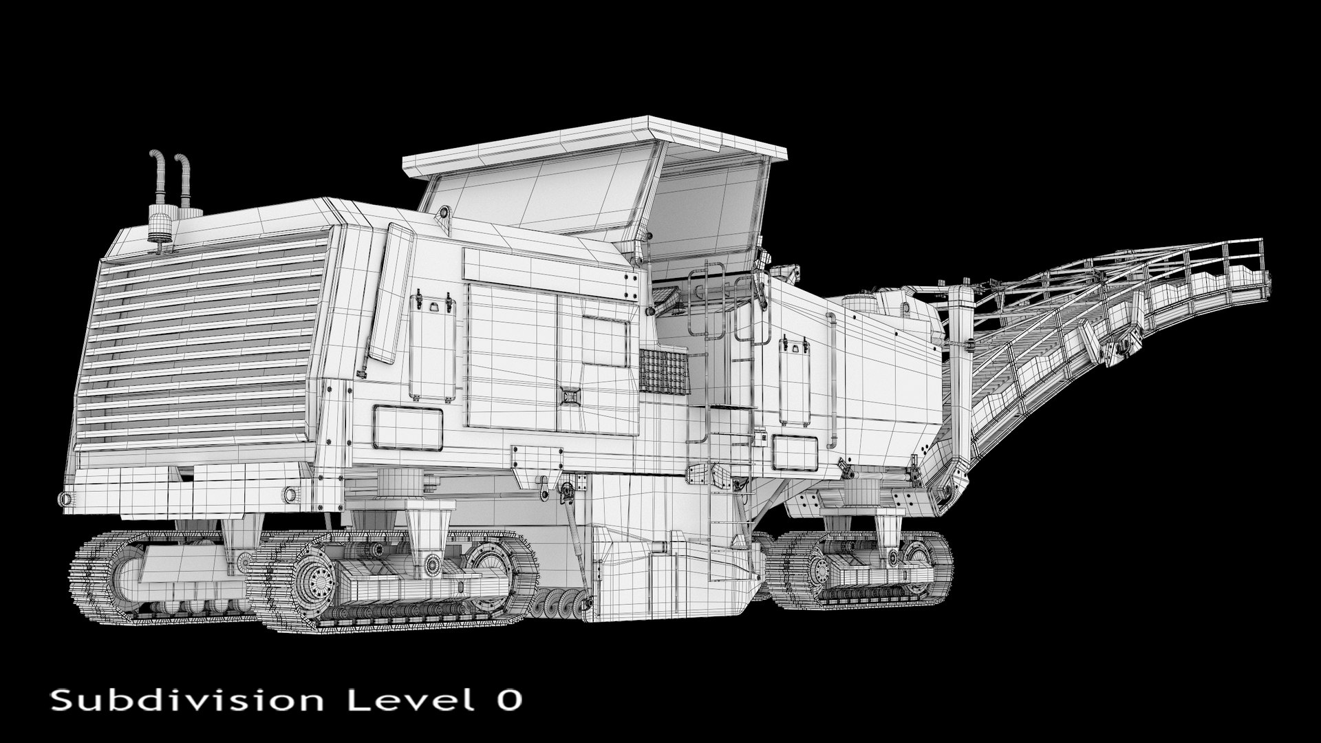 Cold Planer Asphalt Milling Machine PBR 3D Model - TurboSquid 2195536