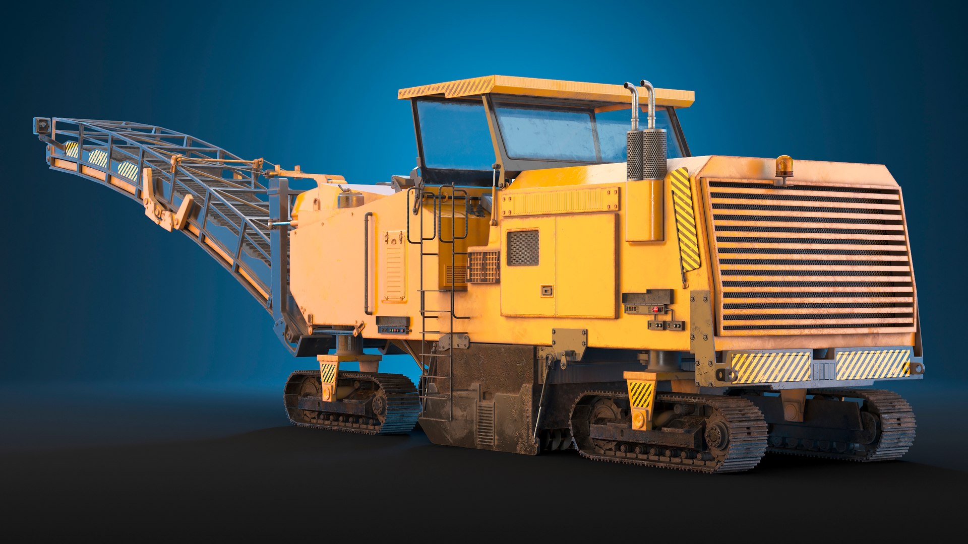 Cold Planer Asphalt Milling Machine PBR 3D Model - TurboSquid 2195536