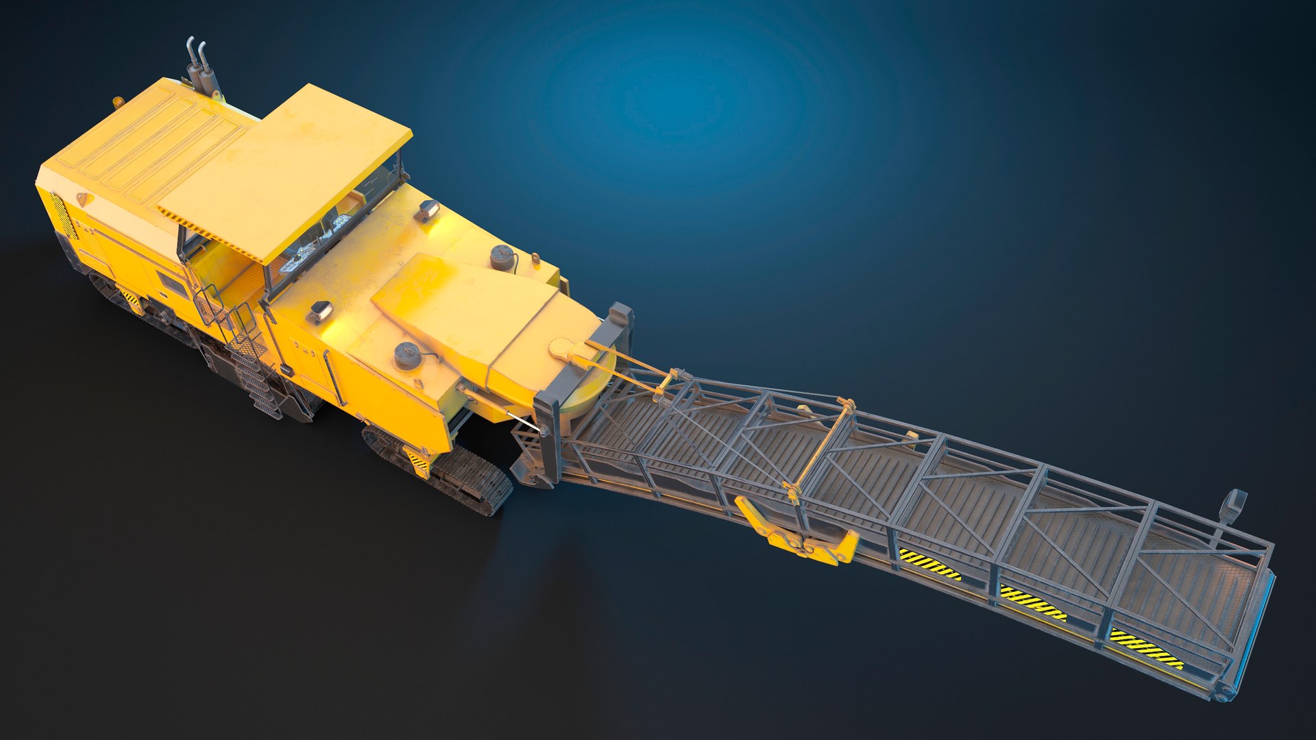 Cold Planer Asphalt Milling Machine PBR 3D Model - TurboSquid 2195536