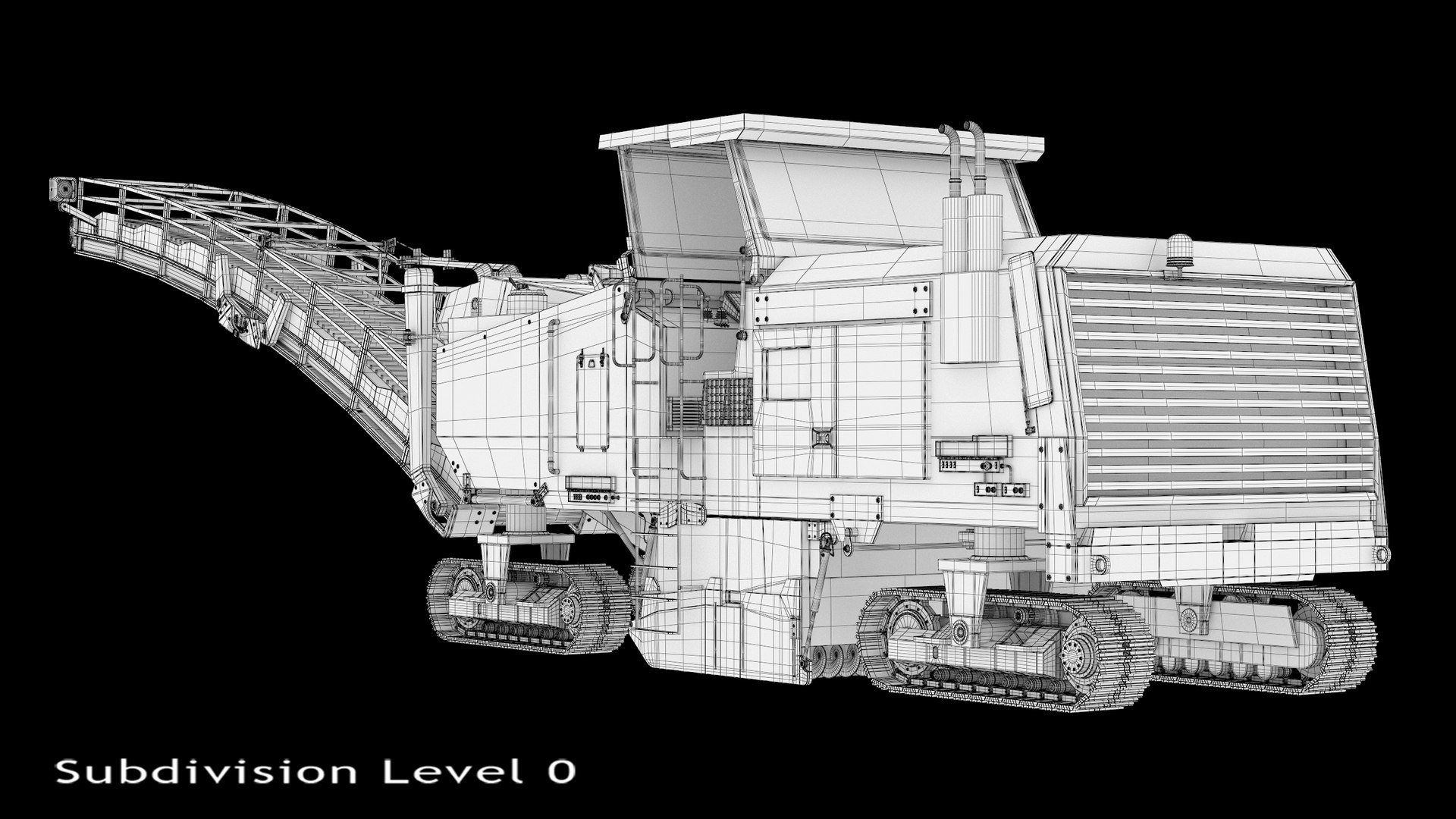Cold Planer Asphalt Milling Machine PBR 3D Model - TurboSquid 2195536