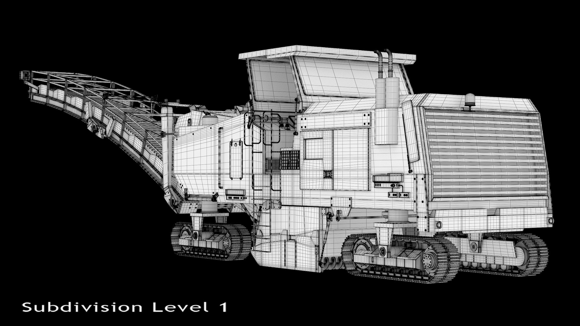 Cold Planer Asphalt Milling Machine PBR 3D Model - TurboSquid 2195536