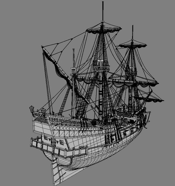 golden hind 3d model