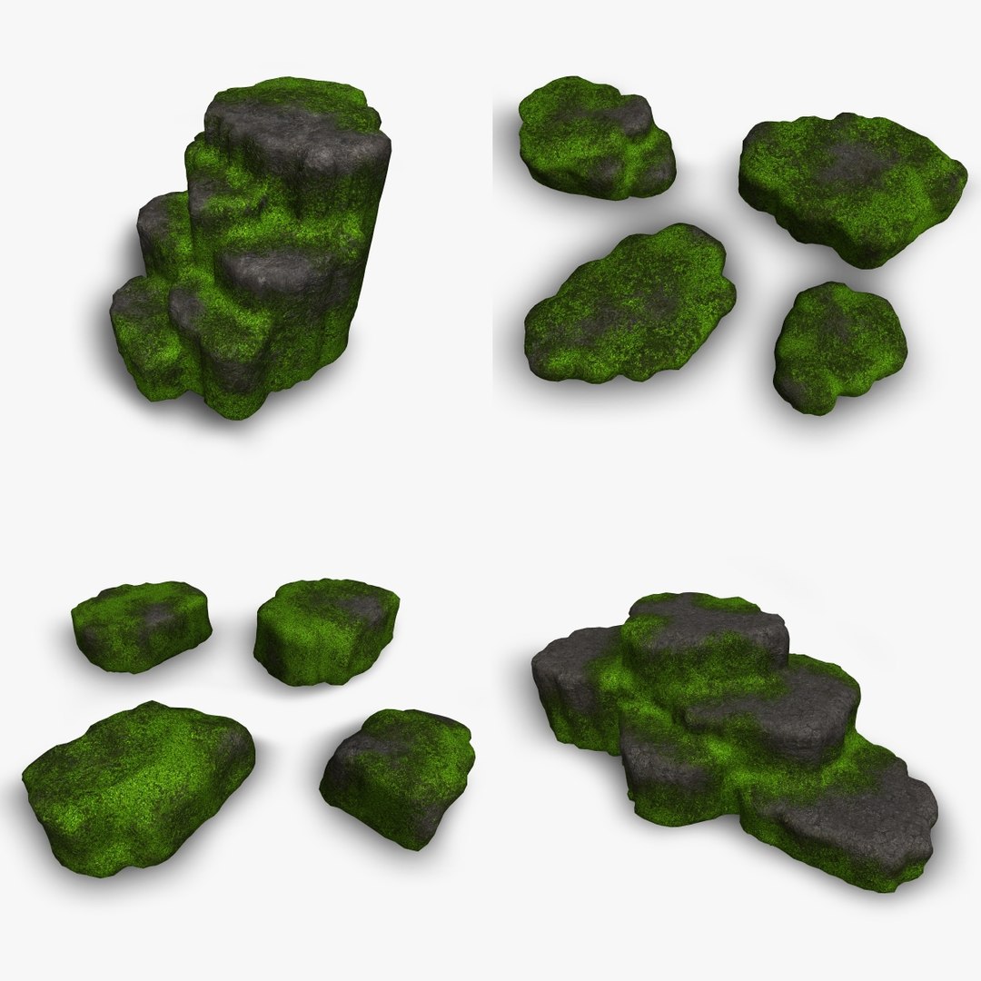 3D Cave Platform 1 - 4 Combo - Moss 2 Model - TurboSquid 2089579