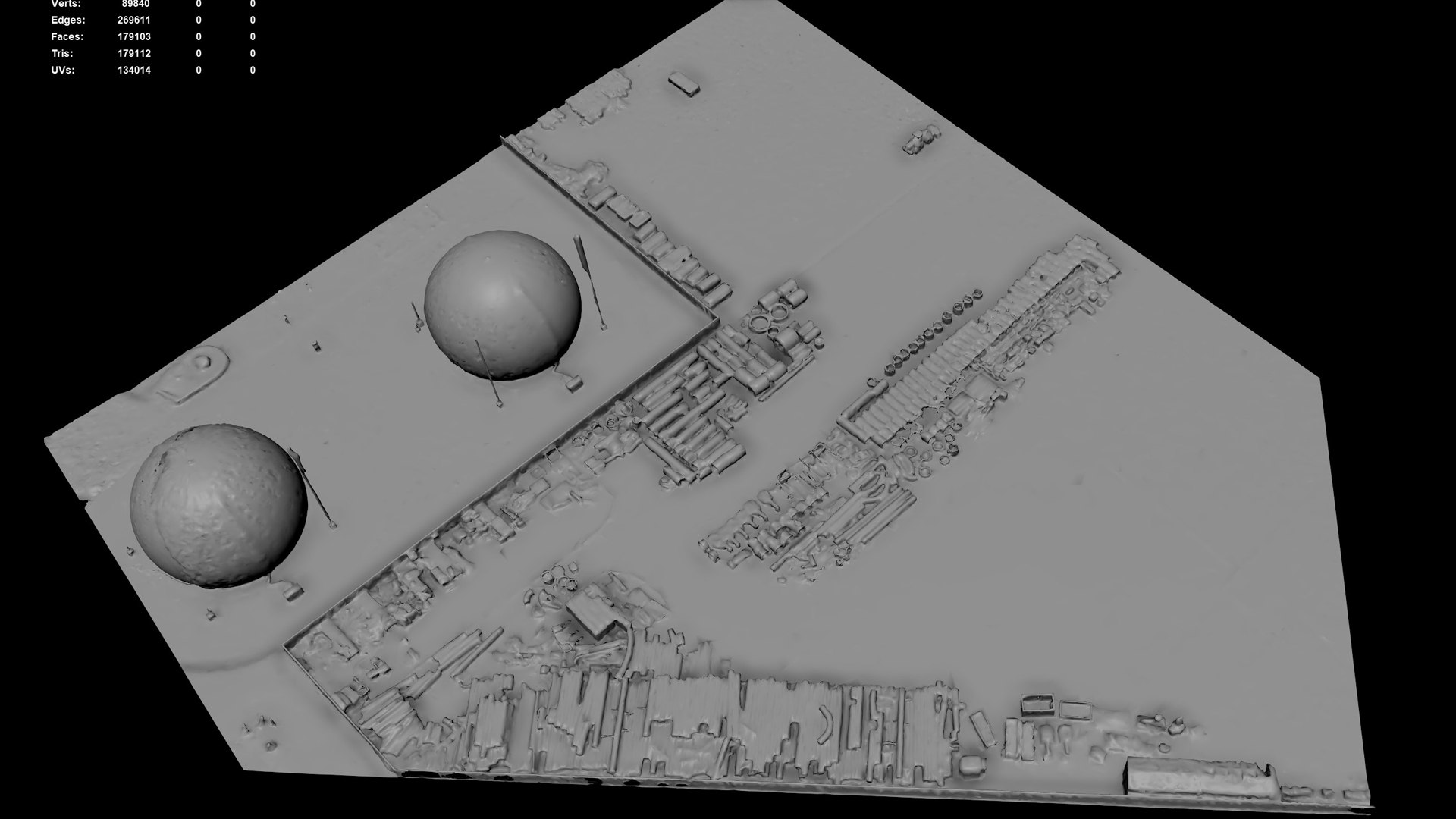 Factory Storage Pipes Machinery Terrain Drone Photogrammetry 3D ...