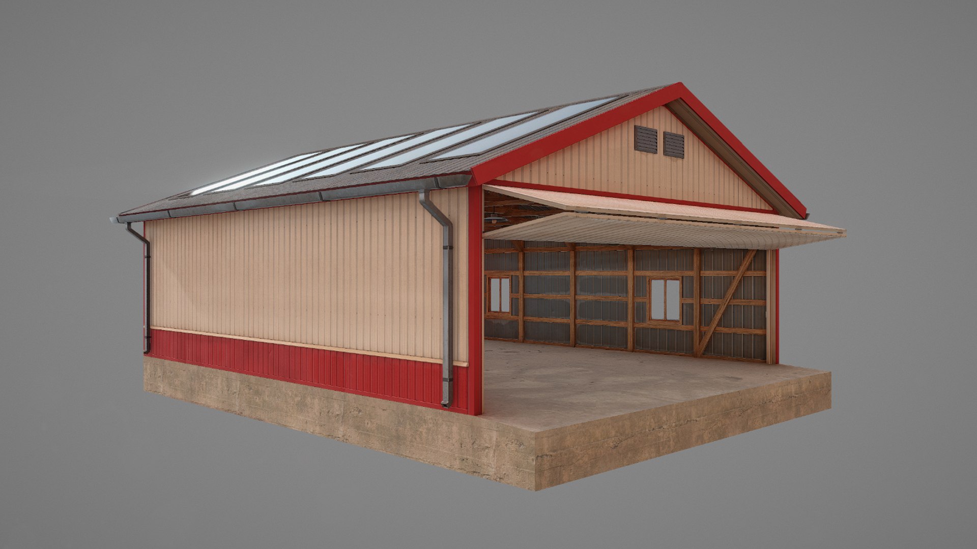 Airfield Hangar 12m Vr2 RED 3D Model - TurboSquid 2090521