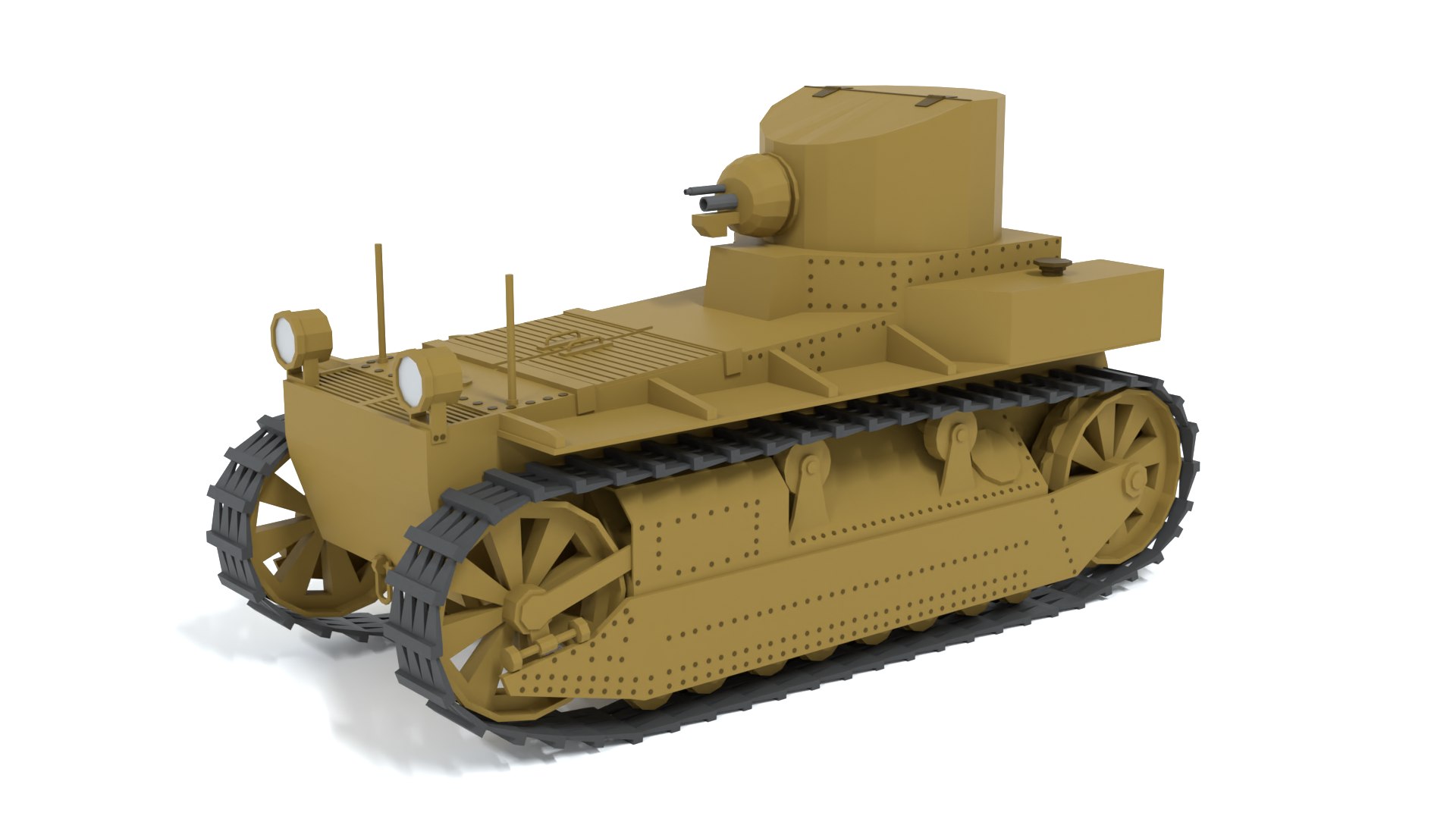 Cartoon T1E1 Cunningham Light Tank Modelo 3D - TurboSquid 1752378