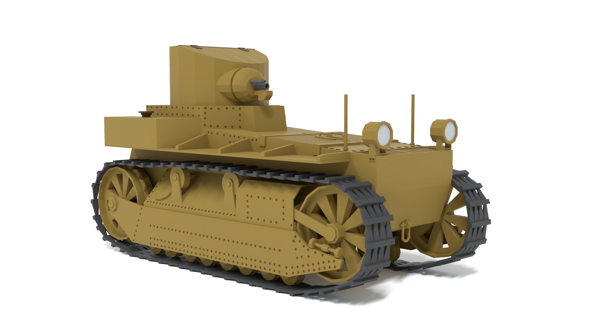3D Cartoon T1E1 Cunningham Light Tank Model - TurboSquid 1752378