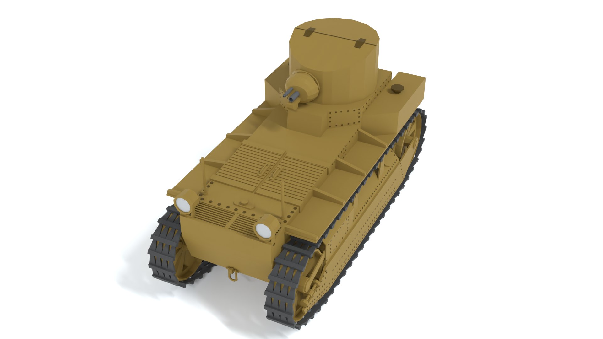 3D Cartoon T1E1 Cunningham Light Tank Model - TurboSquid 1752378