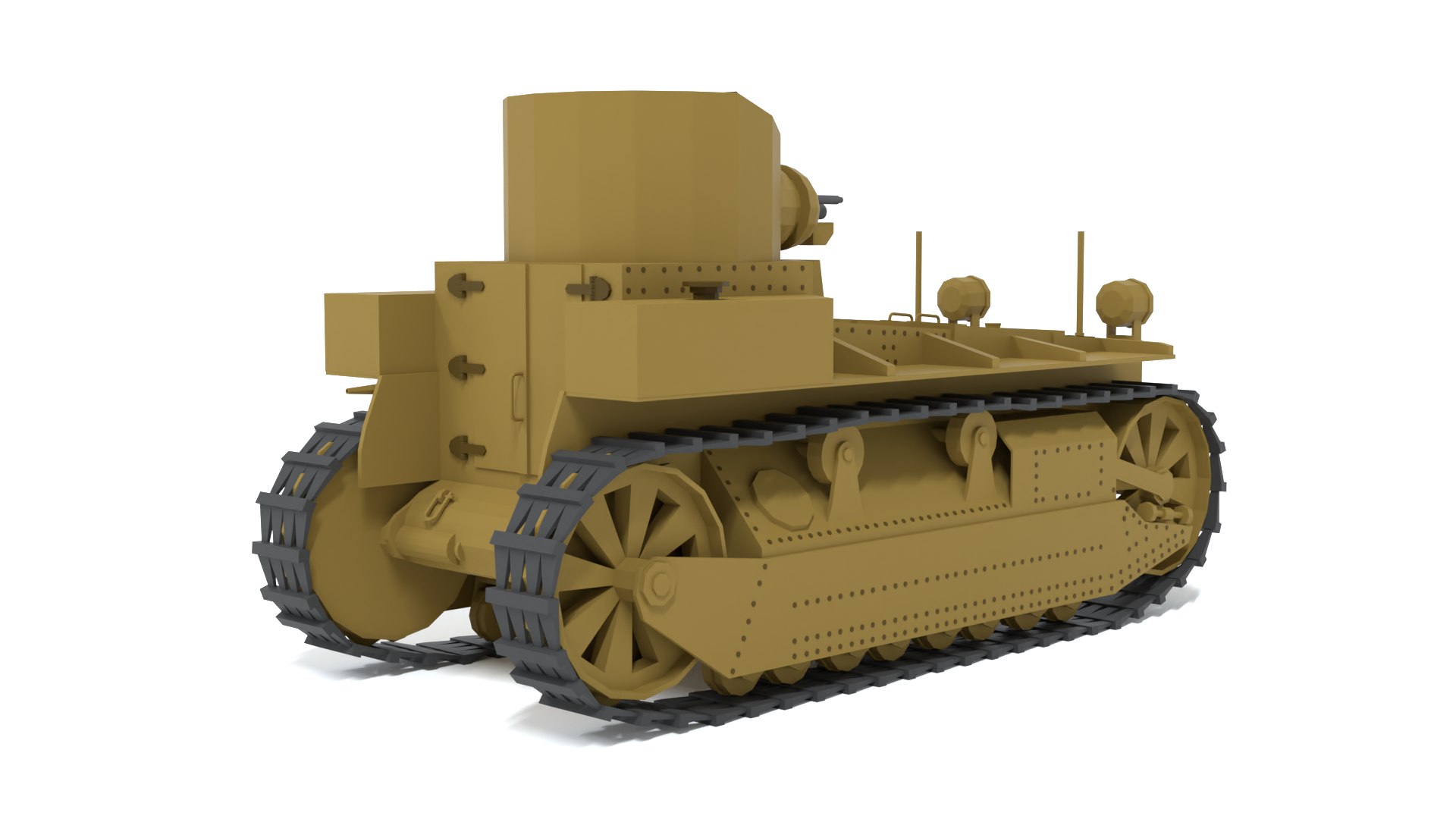 3D Cartoon T1E1 Cunningham Light Tank Model - TurboSquid 1752378