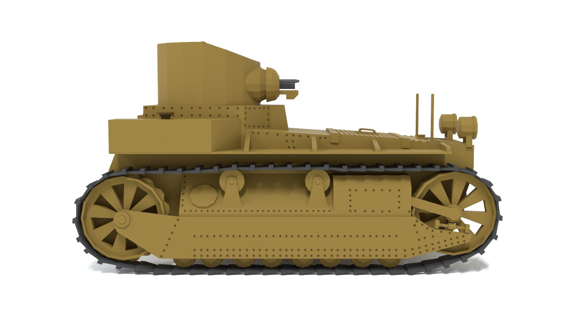 3D Cartoon T1E1 Cunningham Light Tank Model - TurboSquid 1752378