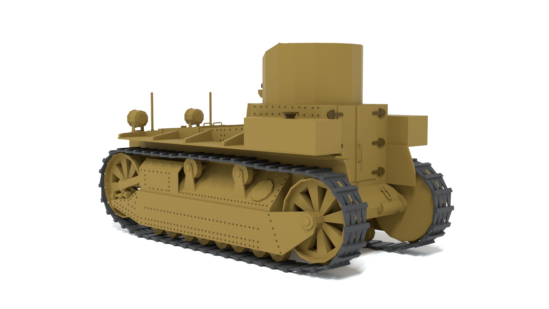 3D Cartoon T1E1 Cunningham Light Tank Model - TurboSquid 1752378