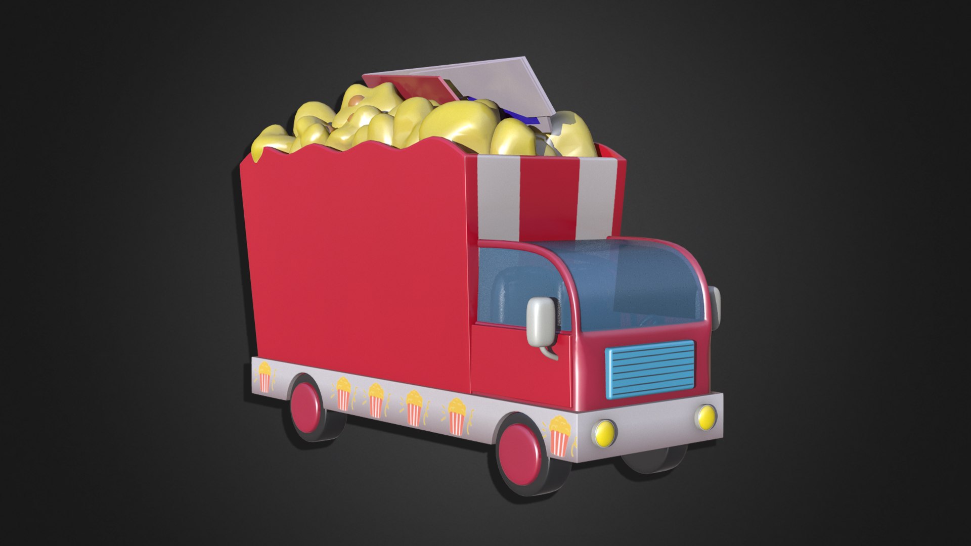 3D Model Asset - Cartoons - Food Car - Popcorn Car - TurboSquid 2158757