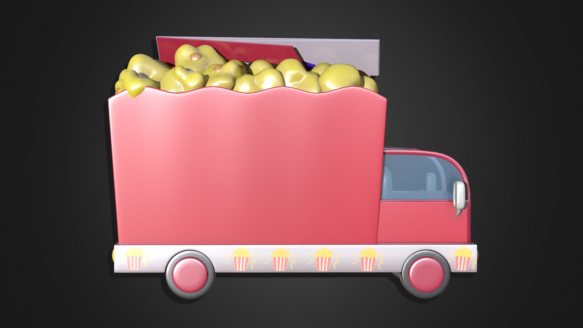 3D Model Asset - Cartoons - Food Car - Popcorn Car - TurboSquid 2158757