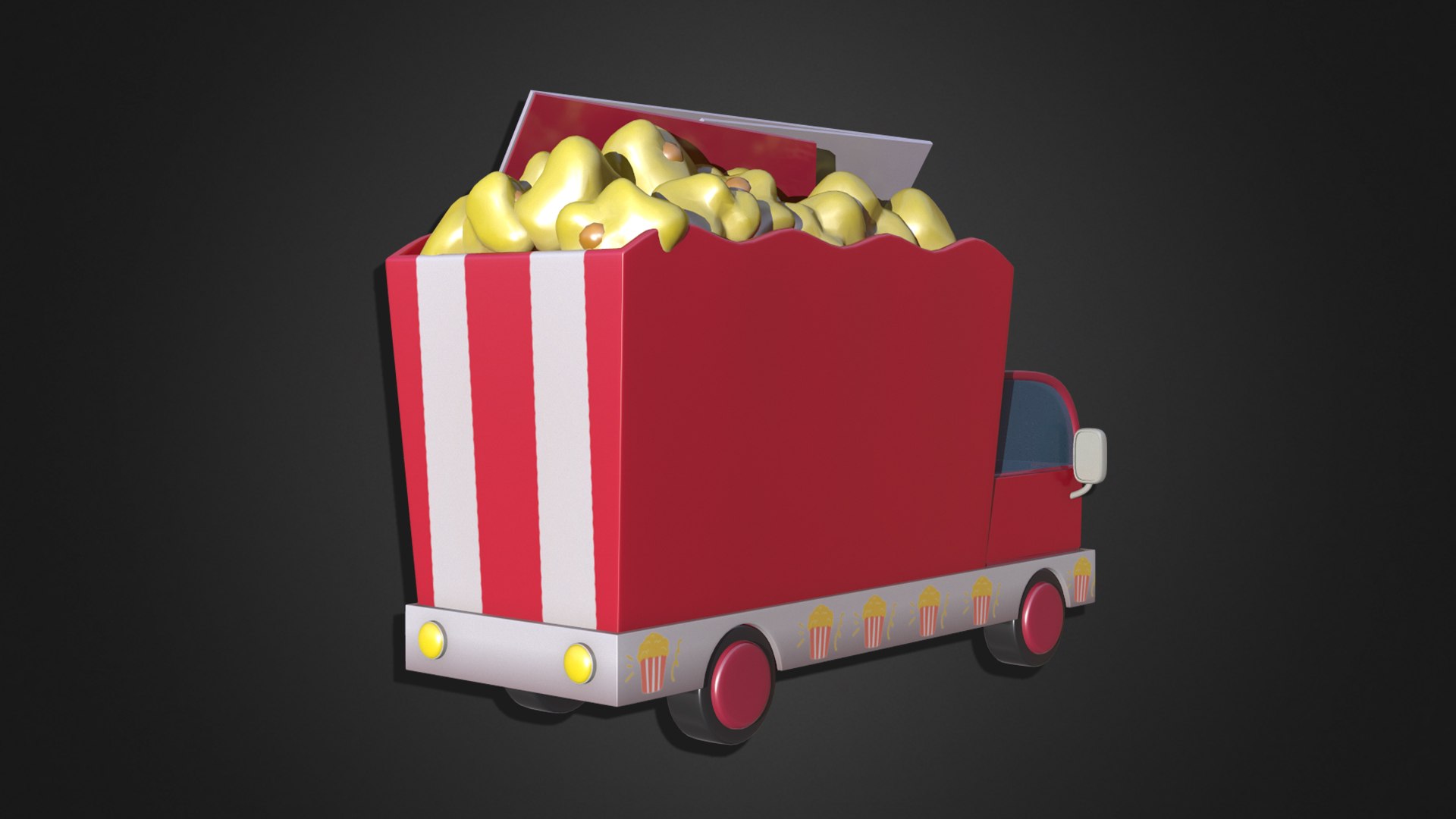 3D Model Asset - Cartoons - Food Car - Popcorn Car - TurboSquid 2158757