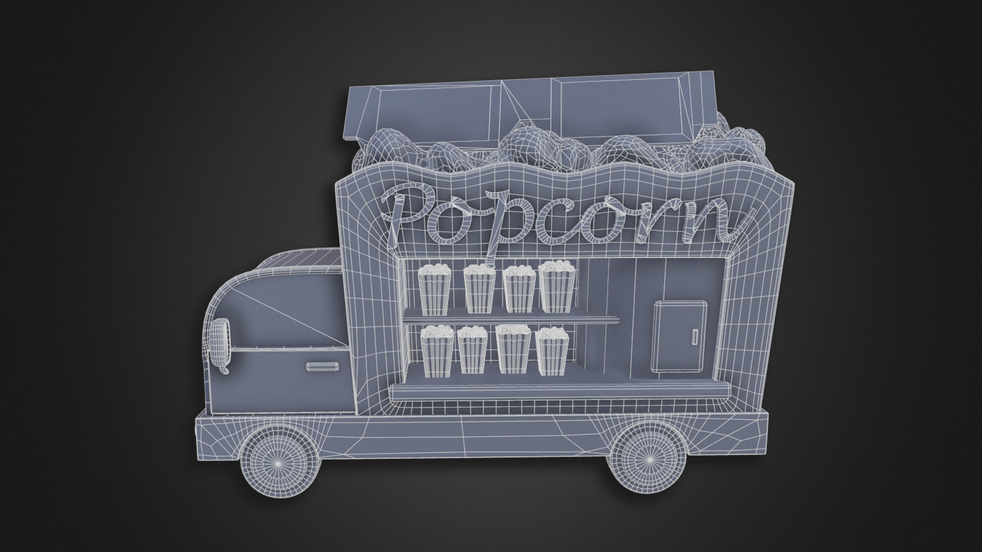 3D Model Asset - Cartoons - Food Car - Popcorn Car - TurboSquid 2158757