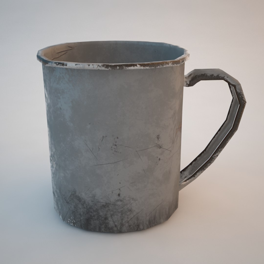 3d Model Painted Metal Old Rusty