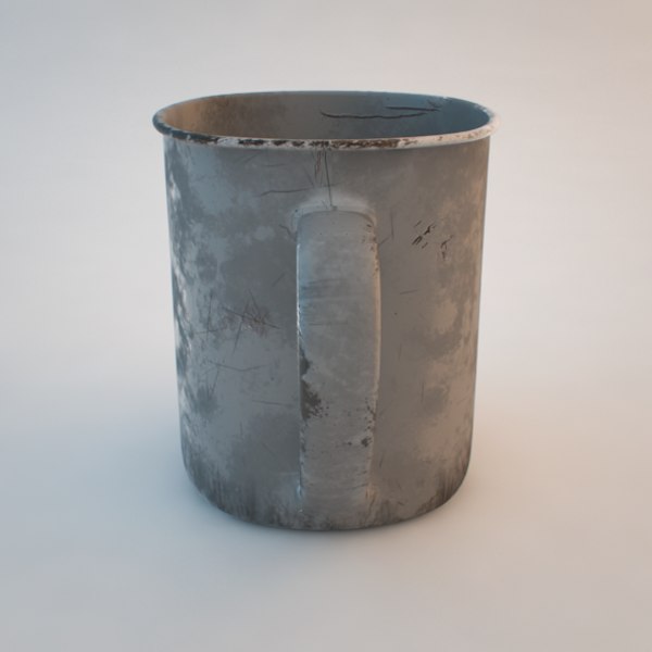 3d model painted metal old rusty