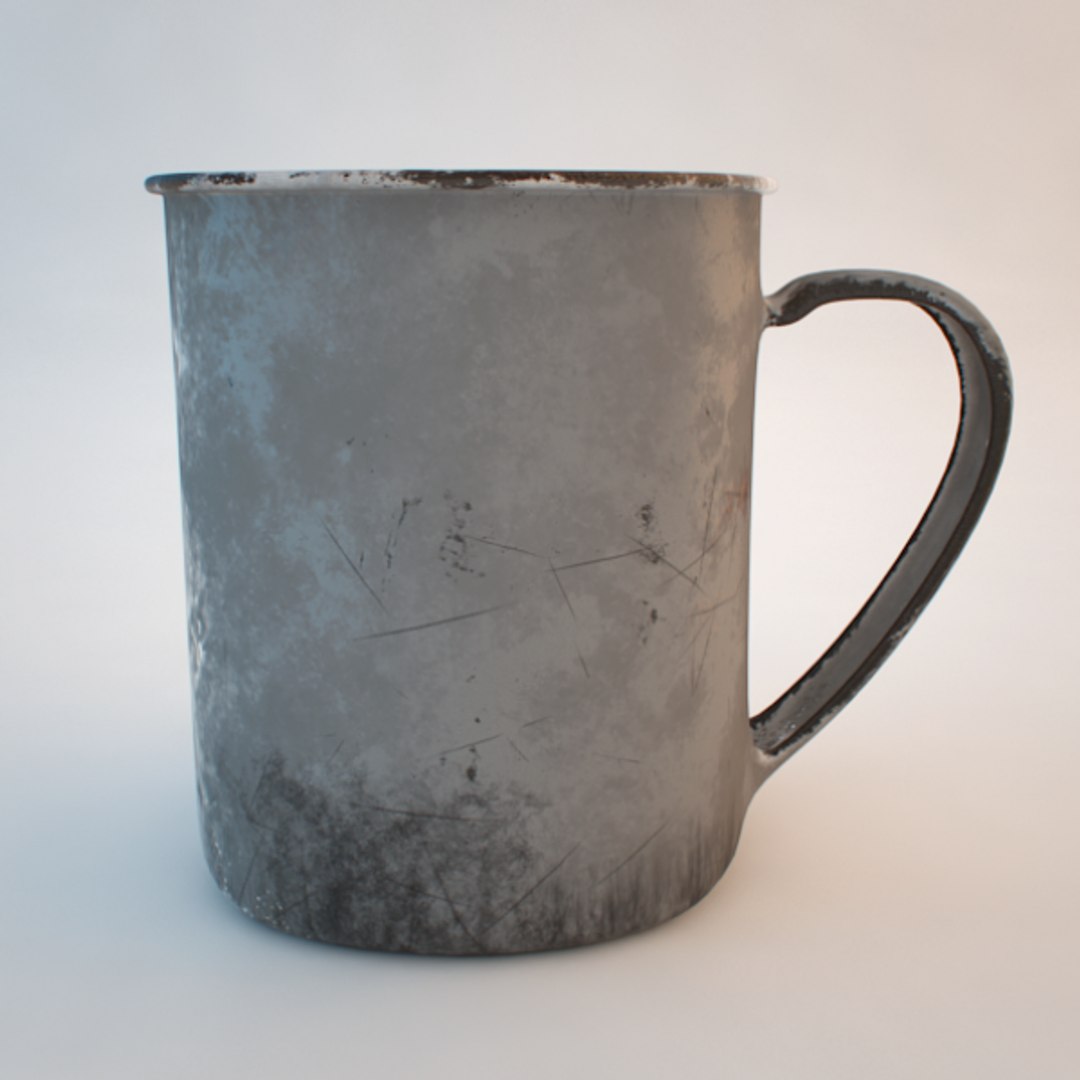 3d Model Painted Metal Old Rusty