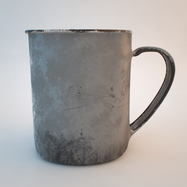 3d model painted metal old rusty