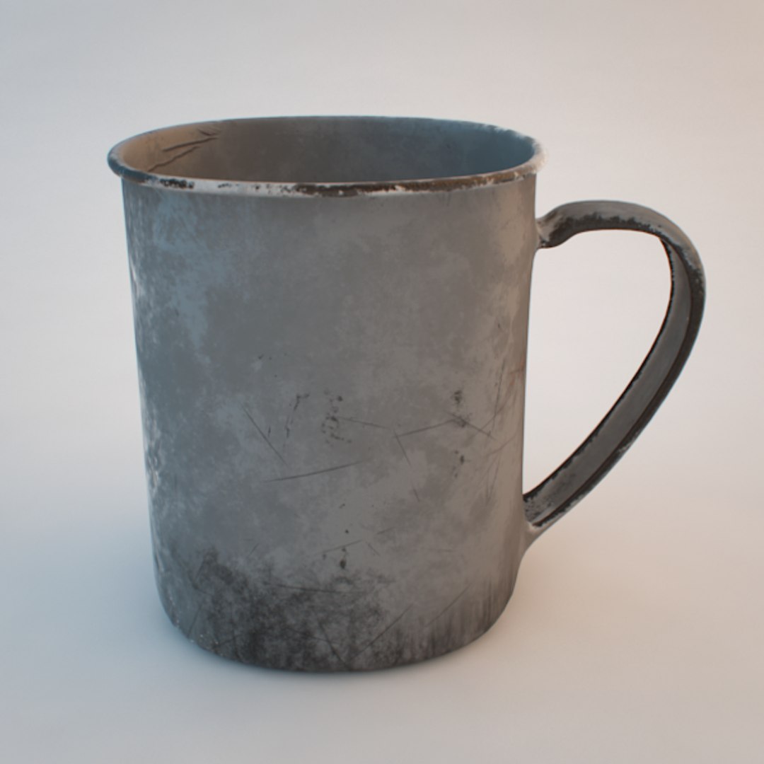 3d Model Painted Metal Old Rusty