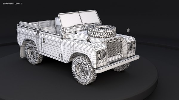 modelo 3d Land Rover Serie III Convertible de batalla corta ...