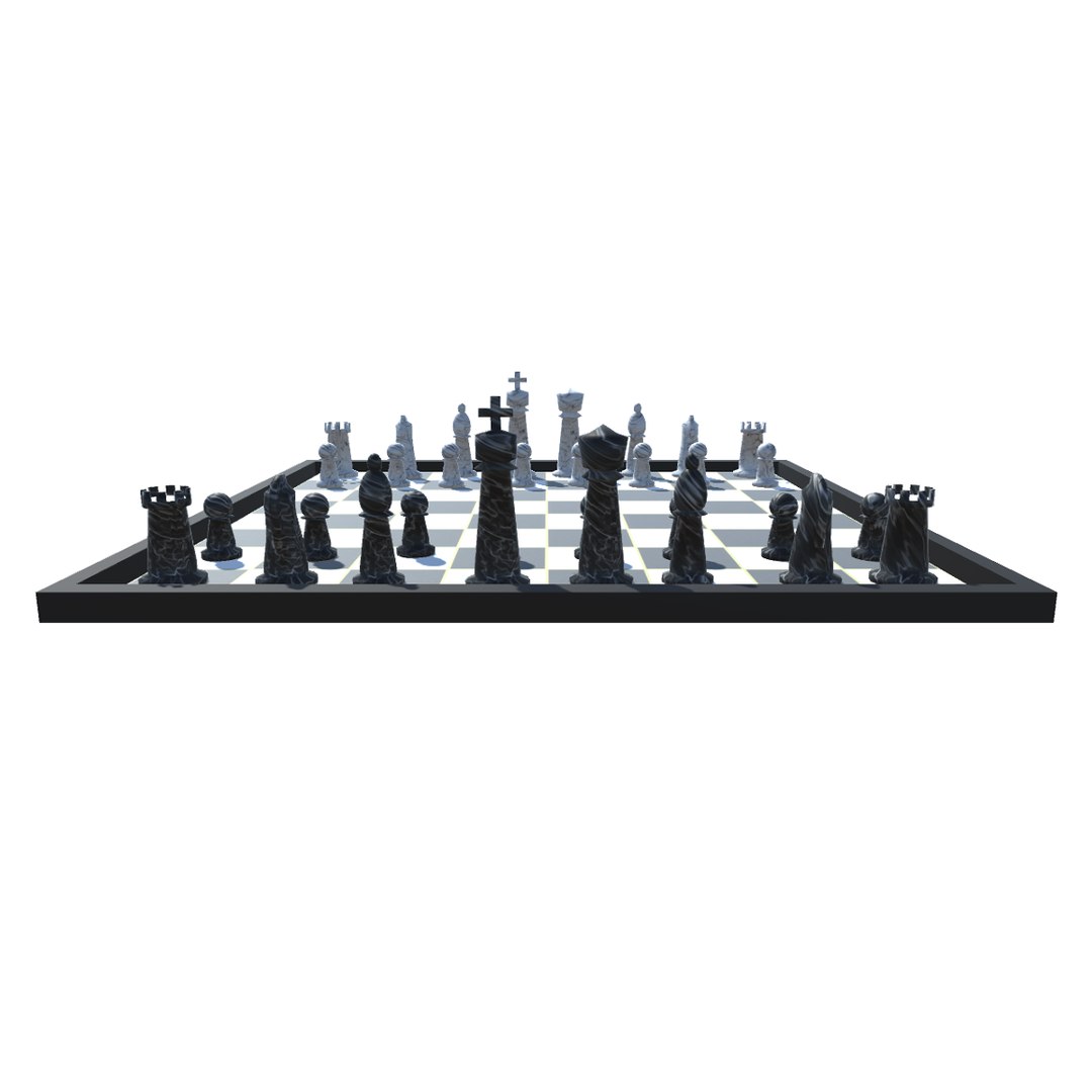 Low-poly chess set model - TurboSquid 1237191