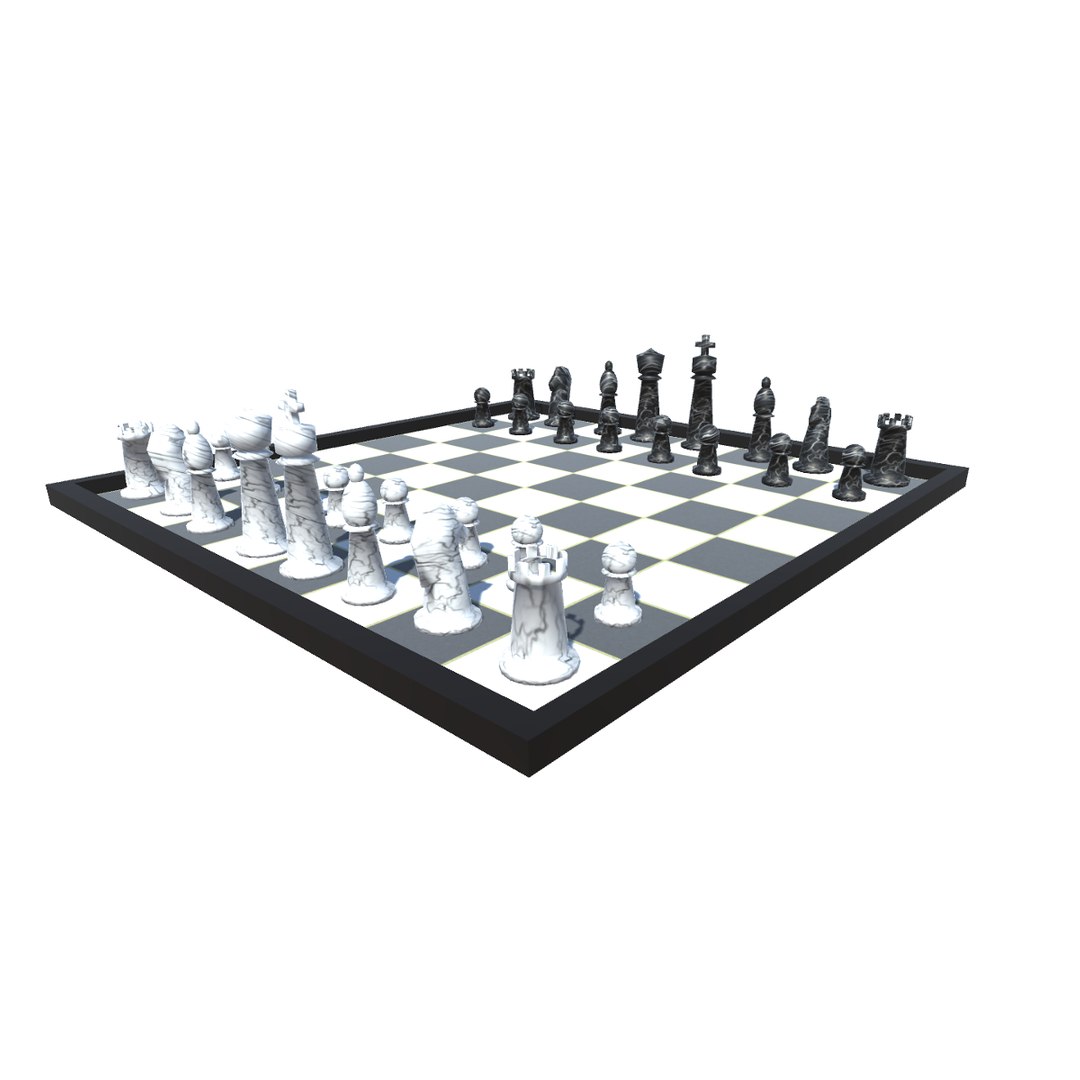 Low-poly chess set model - TurboSquid 1237191
