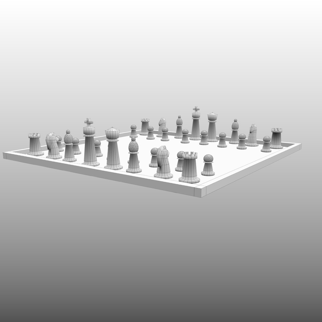 Low-poly chess set model - TurboSquid 1237191