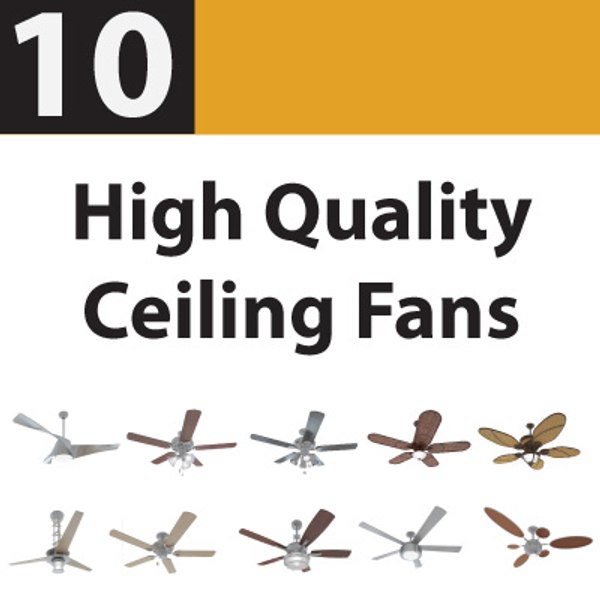 3d retro ceiling fan